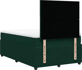 Box spring postel s matrací tmavě zelená 120x190 cm samet 3292283