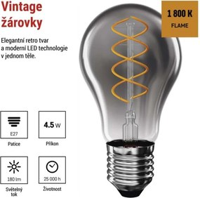 LED žárovka DECO SMOKED A60 teplá bílá