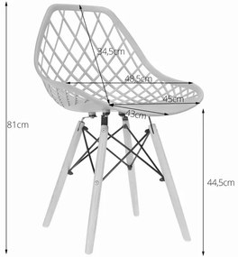 Set jídelních židlí SAKAI bílé (černé nohy) 4ks