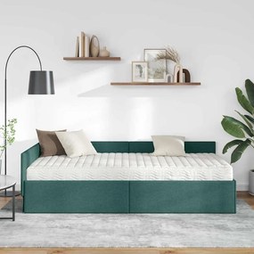Rohový rám postele s matrací Jiný s čelo 2 ks Zelená textil 3393609