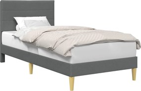 Rám postele s čelo Tmavě šedá 90 x 190 cm Textil 3414672