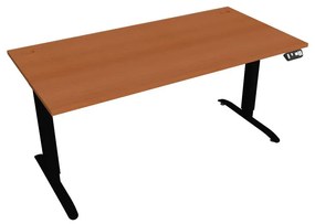 Elektr. nastavitelný stůl 160x80 s pamětí - HOBIS MOTION MS 2M 1600 Dekor stolové desky: třešeň, Barva kovové podnože: černá