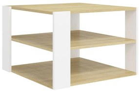 vidaXL Konferenční stolek dub sonoma a bílý 60x60x40 cm dřevotříska
