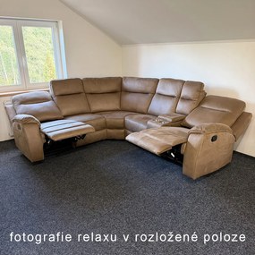 Sedací souprava MALAGA | 248x276 cm | UNIVERZÁLNÍ levá i pravá | s FUNKCÍ RELAX | tmavě šedá látka | EXTRA POHODLNÉ