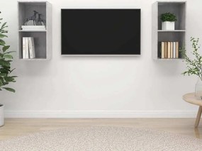 vidaXL Nástěnné TV skříňky 2 ks dřevotříska [3079844] Barva: šedá s vysokým leskem