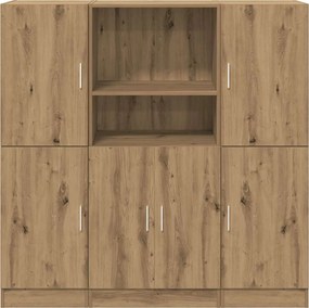 Sada 3 kusů kuchyňských skříněk dub artisan kompozitní dřevo 3324159