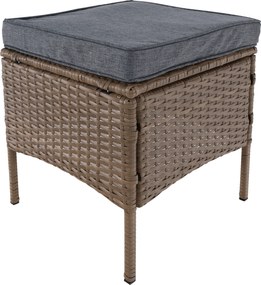 Zahradní ratanový set, přírodní/světle šedá, RANDI