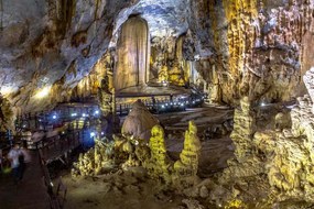 DIMEX | Vliesová fototapeta Dechberoucí jeskyně MS-5-1753 | 375 x 250 cm| krémová, žlutá, hnědá