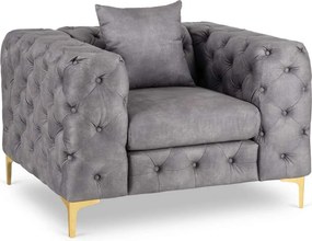 Křeslo Casur Velvet, šedá