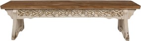 Béžovo-hnědá dřevěná lavice Brocante wood - 169*36*46 cm