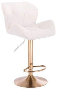 LuxuryForm DESIGN Barová židle MILANO VELUR na zlaté kulaté podstavě - bílá