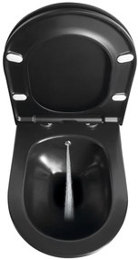 Sapho, AVVA závěsná WC mísa s bidet. sprškou, Rimless, 35,5x53 cm, černý matný