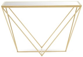 Konzolový stolek se skleněnou deskou ve zlaté barvě 40x120 cm Farran – Premier Housewares