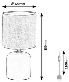 Rabalux 74052 stolní lampa Daphini, bílá