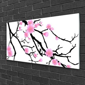 Obraz na skle Stonky Květiny Umění 100x50 cm