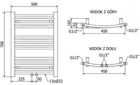Mexen Ares, elektrické topné těleso 700 x 500 mm, 300 W, černá, W102-0700-500-6300-70