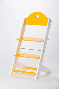 Lucas Wood Style rostoucí židle MIXLE -  bílá/žlutá rostoucí židle MIXLE: Medvídek