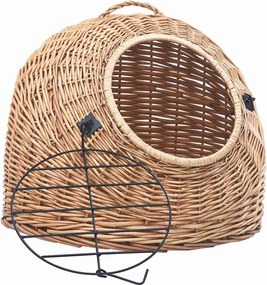 Přepravka pro kočku 60 x 45 x 45 cm přírodní vrba 170909
