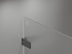 Mexen Lunar-F Duo, skládací sprchový kout 100 x 100 cm, 8mm čiré sklo, grafitový profil, 836-100L-100P-95-00