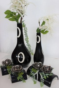 Černý květináč BLACK&WHITE 19cm