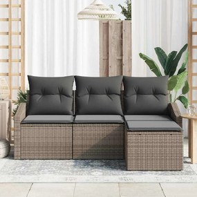 Set pohovek 4 ks Šedá polyratan 3346669