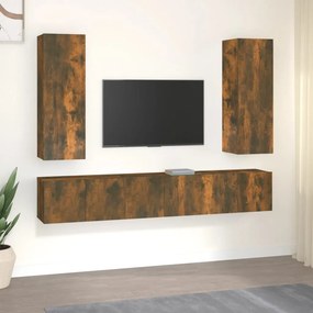 5dílný set TV skříněk kouřový dub kompozitní dřevo 3120209