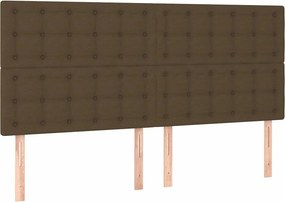 Čelo postele tmavě hnědé 200 x 5 x 118/128 cm látkové 3116791