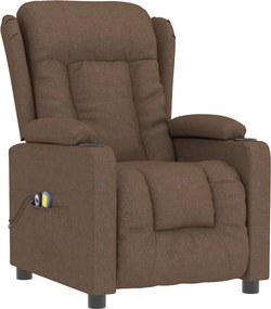 Elektrické masážní křeslo hnědé textil 3098793