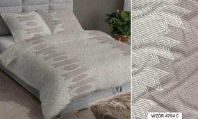 Povlečení 160x200 béžová geometrie se zapínáním na zip Karo Satin