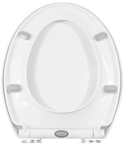 Gamma Trigo D3, toaletní WC sedátko 445(485)x370mm z polypropylenu s pomalým zavíráním, bílá, GMA-D3