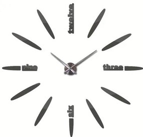 Nástěnné 3D hodiny - motiv jehla Varianta: Tmavě šedá, Velikost: 119 cm