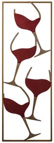 Wallexpert Dekorativní kovový doplněk Wine - 2, Vícebarevná