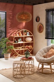 Přírodní ratanový kulatý policový regál Nattio Rattan - 150*40*150cm