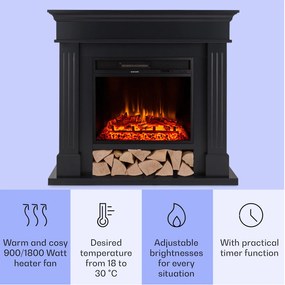 Klarstein Las Pilas, elektrický krb, 900/1800 W, týdenní časovač, dálkové ovládání