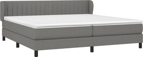 Box spring postel s matrací tmavě šedá 200x200 cm textil 3126430