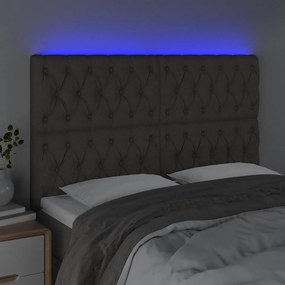 Čelo postele s LED taupe 144x7x118/128 cm textil 3122762