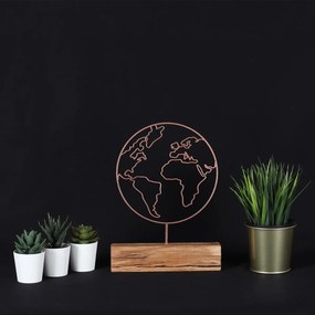 Kovová dekorace World 30 cm bronzová