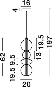Závěsné LED svítidlo NOVA LUCE BALLY 36W 3000K 9030556 stmívatelné Triac