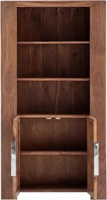 furniture-nabytek.cz - Knihovna Osvaro akácie - Stříbrné kovové úchytky