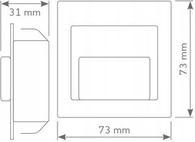 BERGE LED schodišťové svítidlo s čidlem pohybu 5363 - 1,5W matný chrom - studená bílá