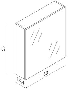 Zrcadlová koupelnová skříňka KENWOOD 65x50 cm černá