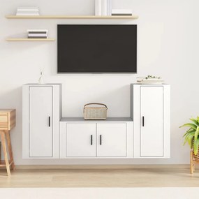 3dílný set TV skříněk bílý kompozitní dřevo 3188526