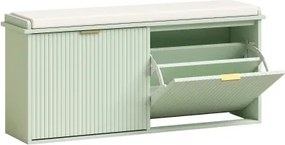 HOMCOM botník s polstrovaným sedákem a skládacím prostorem do chodby, ložnice, 104 x 26 x 47,5 cm, zelený