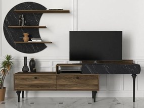 Casarredo - Komfort nábytek Televizní stolek s policí CAMUS ořech/marble
