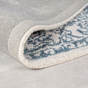 Kusový koberec Wool Loop Yasmin Ivory/Blue, 120x170, modrá, kancelária, Flair Rugs