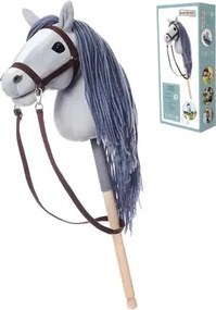HOPPIHORSE Kůň na tyči A4 šedá / Plyšová hračka