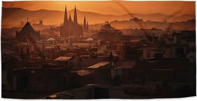 Sablio Ručník Barcelona Night Skyline - 30x50 cm