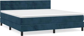 Box spring postel s matrací tmavě modrá 160x200 cm samet 3141375
