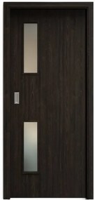 SAPELI ELEGANT KOMFORT M32 - CPL LAMINÁT - POSUVNÉ DVEŘE VČ. ZÁRUBNĚ - Wenge Průchozí šířka (cm): 120, Průchozí výška (cm): 210, Typ skla: Satináto bílé