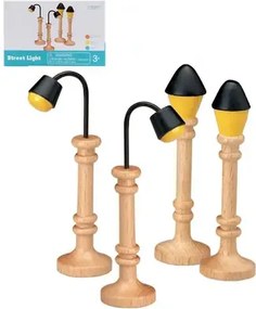 MAXIM Pouliční lampy 4 ks / Doplněk vláčkodráhy / dřevo / 3+ let
